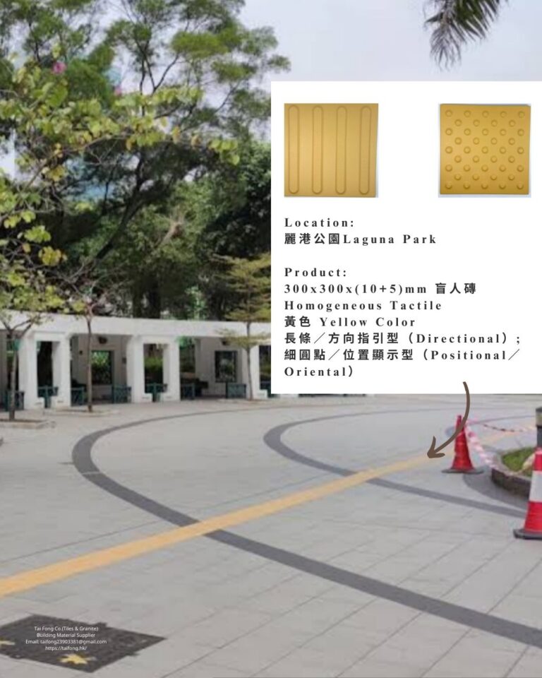 麗港公園Laguna Park – 300x300x(10+5)mm 盲人磚/導盲磚/觸覺磚 Homogeneous Tactile – 大方公司